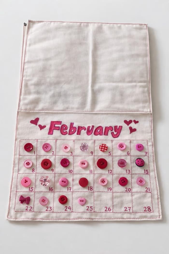 2026 Boho Button Art Calendar, Interactive Fabric Wall Hanging Kit with ...