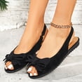 2026 Bow Flat Casual Retro Women's Export Oversized Back Open Elastic ...
