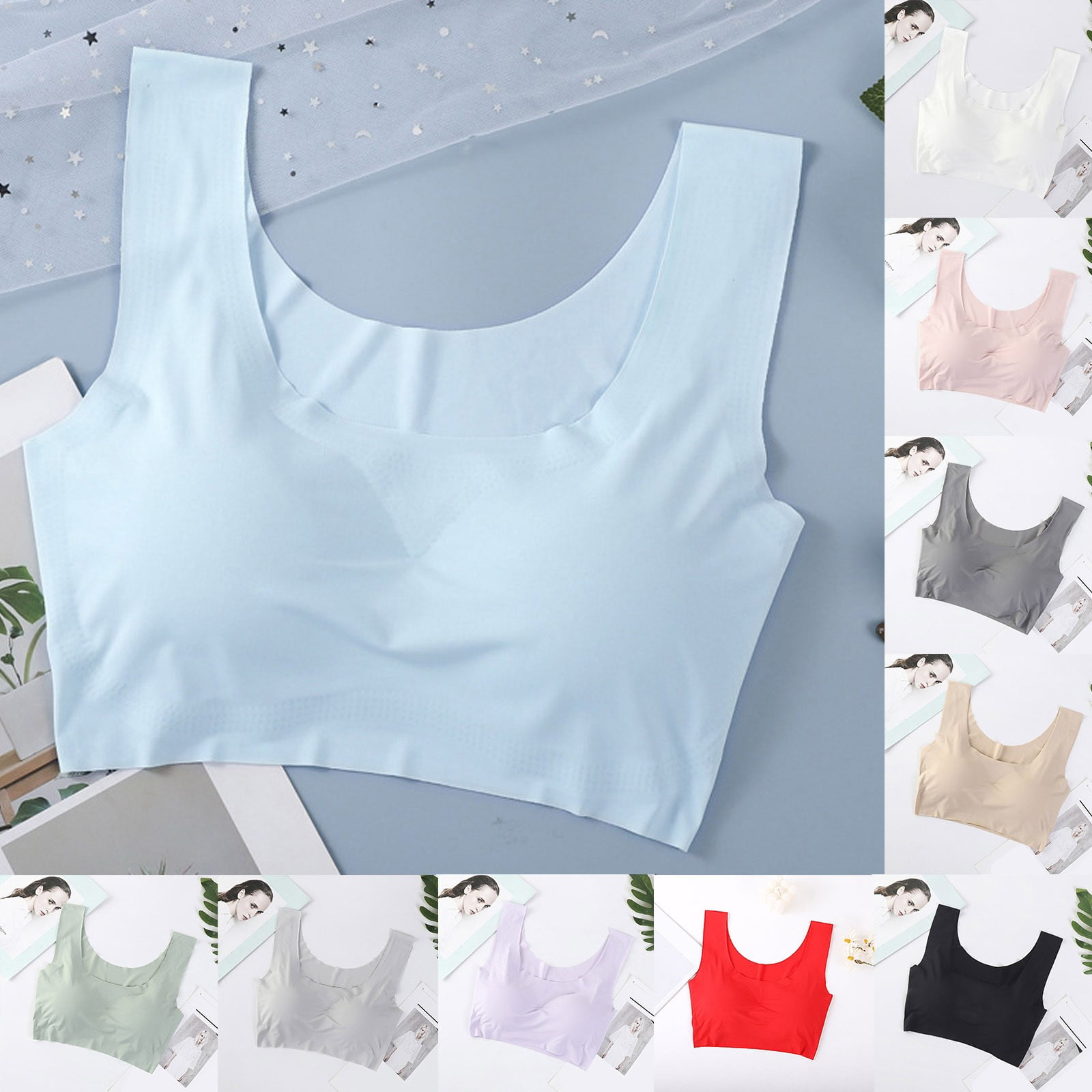 2026 Bras for Women No Underwire Wireless Seamless Bralette Push Up ...