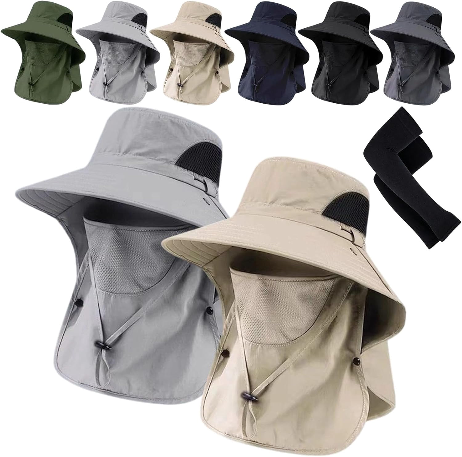 2026 Breathable Fisherman Hat with Detachable Face Mask – Sun ...
