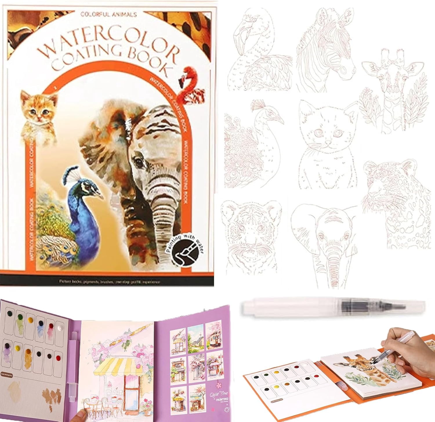 2026 Breathly Creative Stress Relief Watercolor Painting Kit, 8 Pre ...