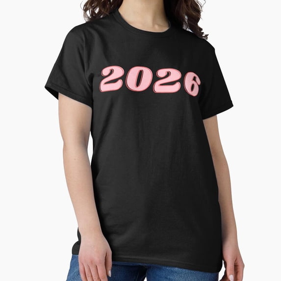 2026 Bubbly Font Pink Outline Cute Aesthetic Typography Unisex T-Shirt ...