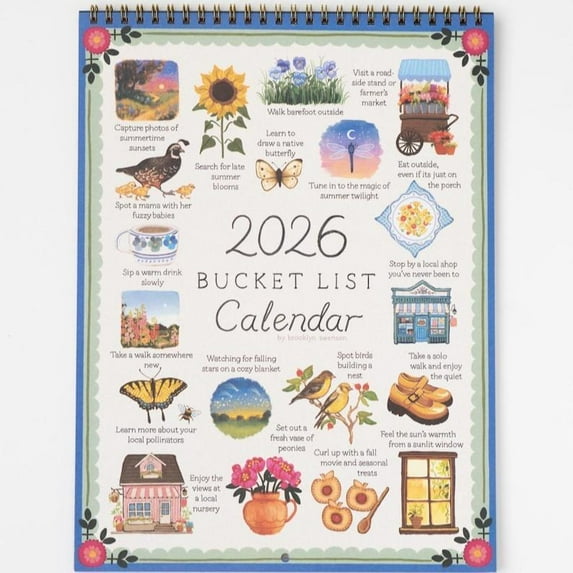 2026 Bucket List Calendar The Bucket List Monthly Wall Planner 2026 ...