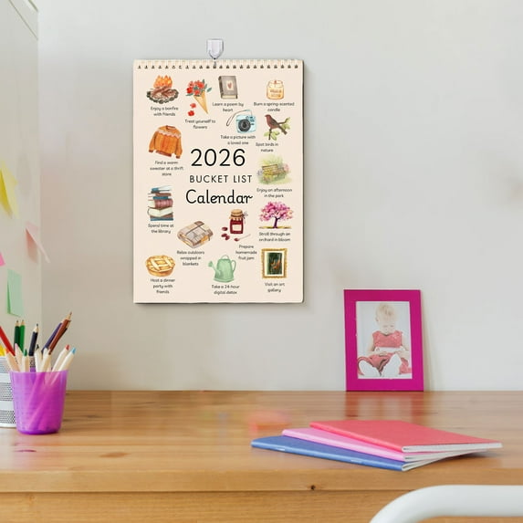 2026 Bucket List Calendar with Inspiring Activities – Spiral Hanging ...