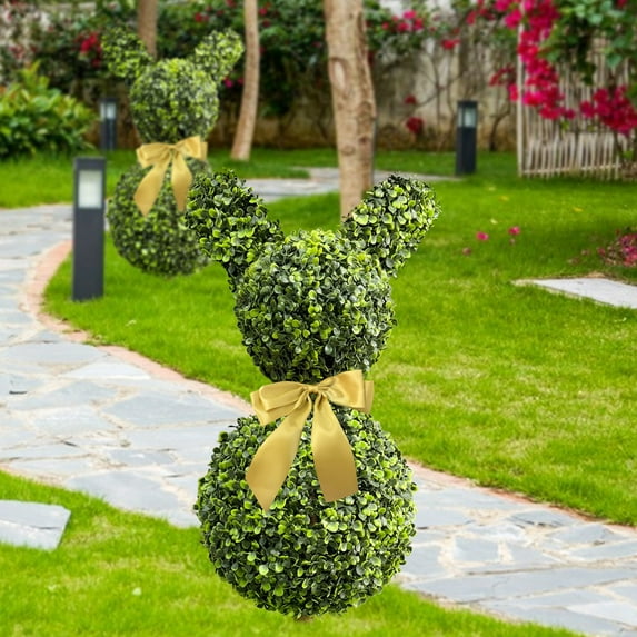 2026 Bunny Topiary Outdoor 1PC, Rabbit Shaped Topiary Trees with Ground ...