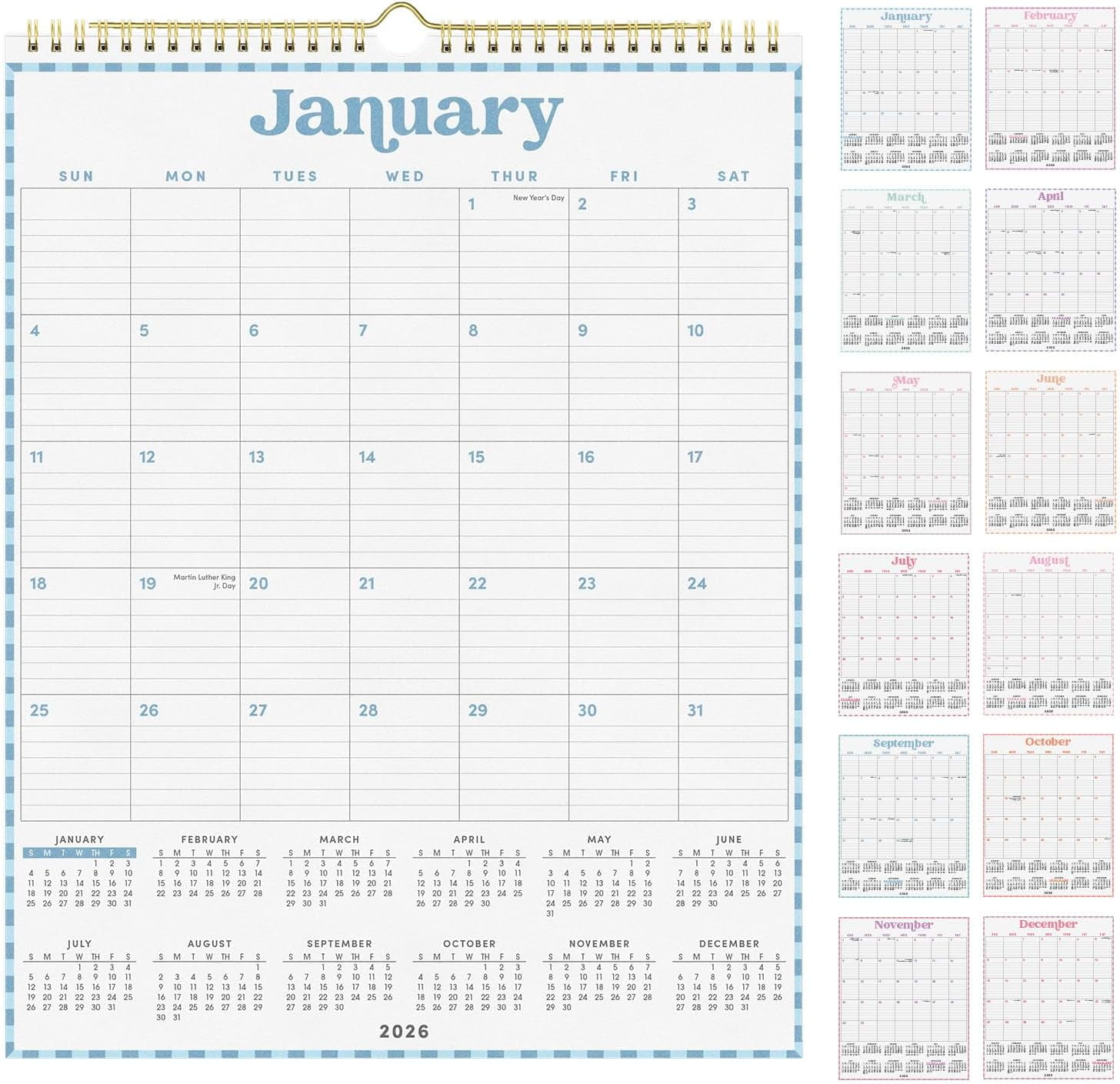 2026 Calendar, 12 Months (January 2026 - December 2026), Large (11.4 in ...