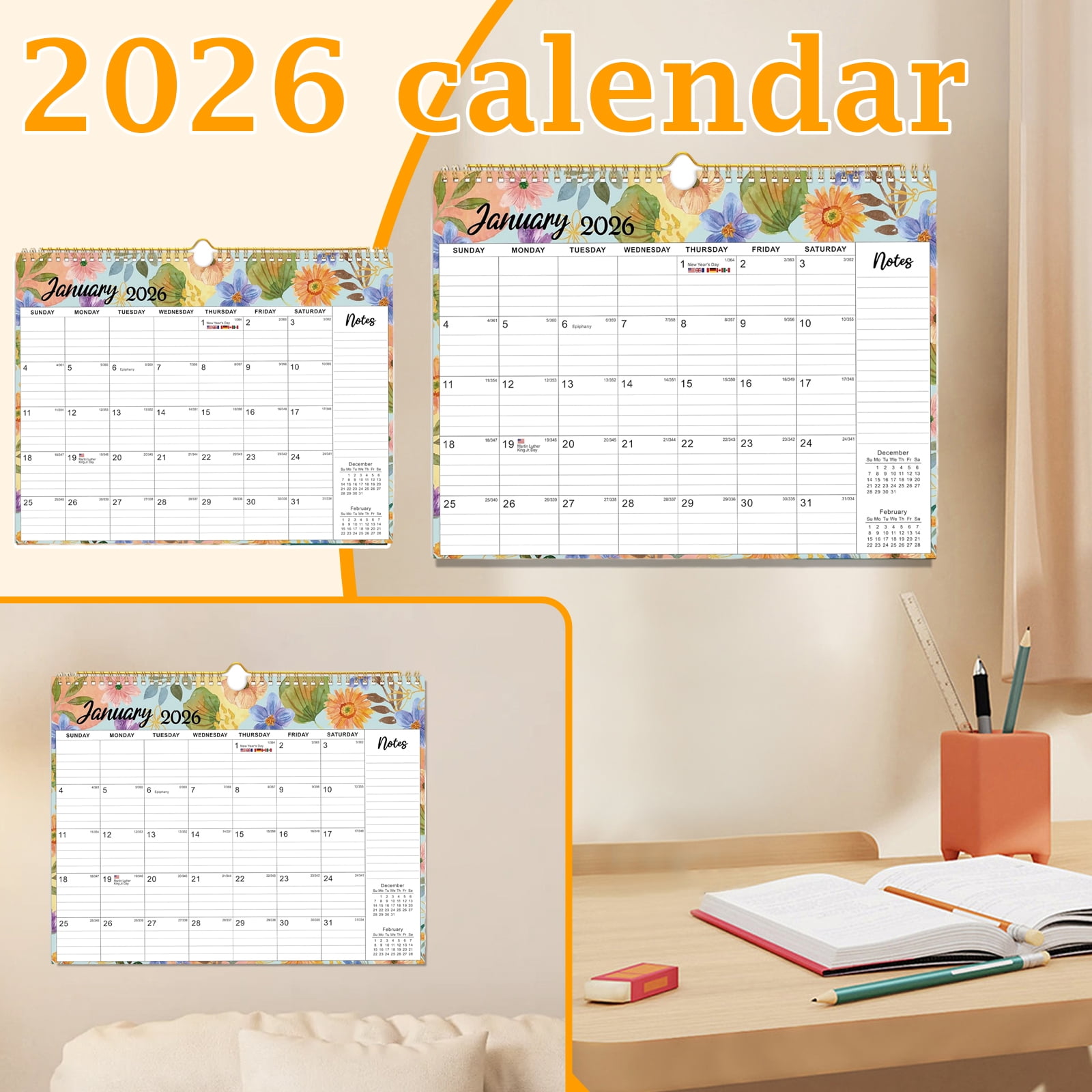 2026 Calendar, 18-Month Wall Calendar from Jan 2026 to Jun 2027, 11.5 ...