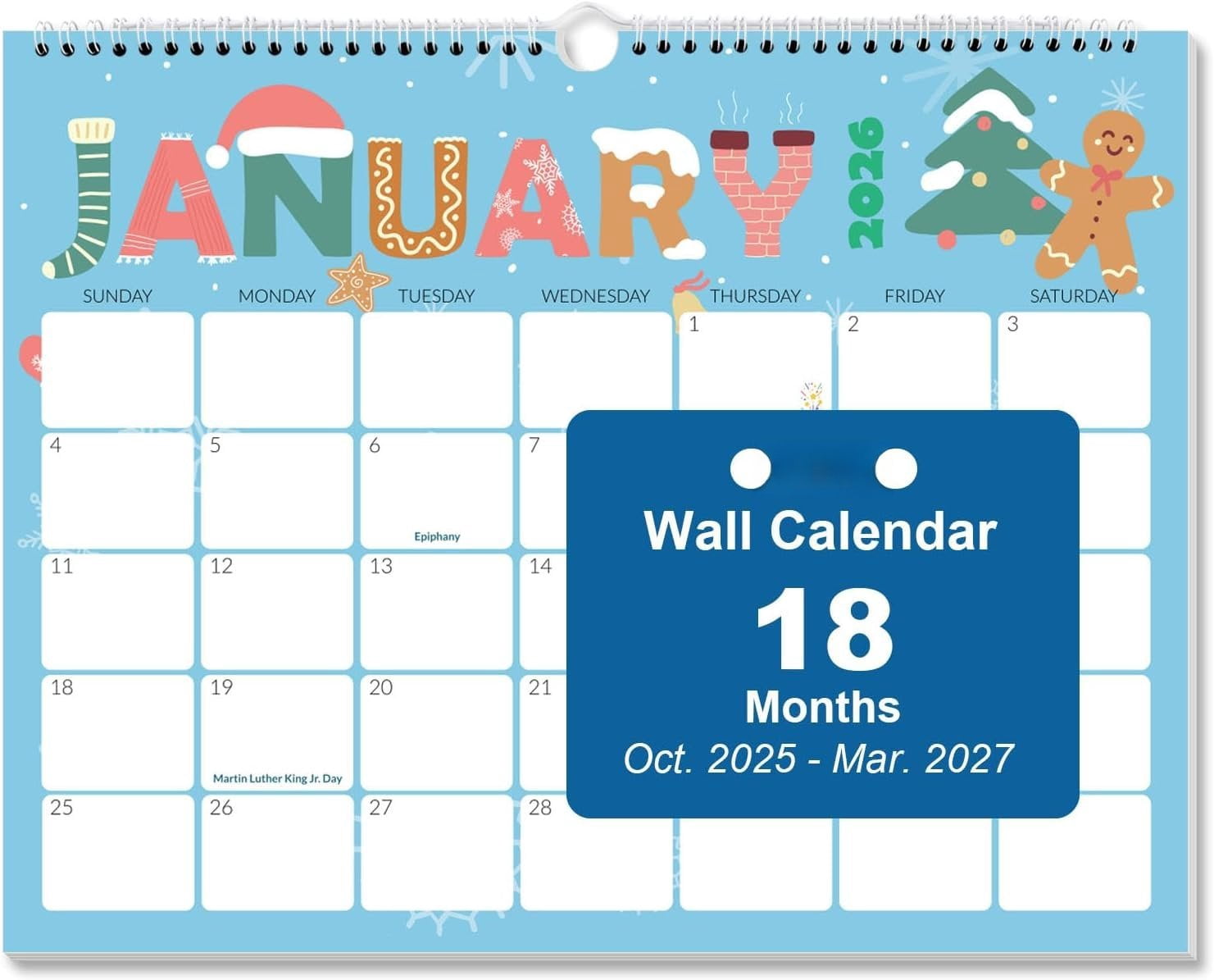 2026 Calendar, 18 Months 2026 Wall Calendar Calendar 11"x8.5", October ...