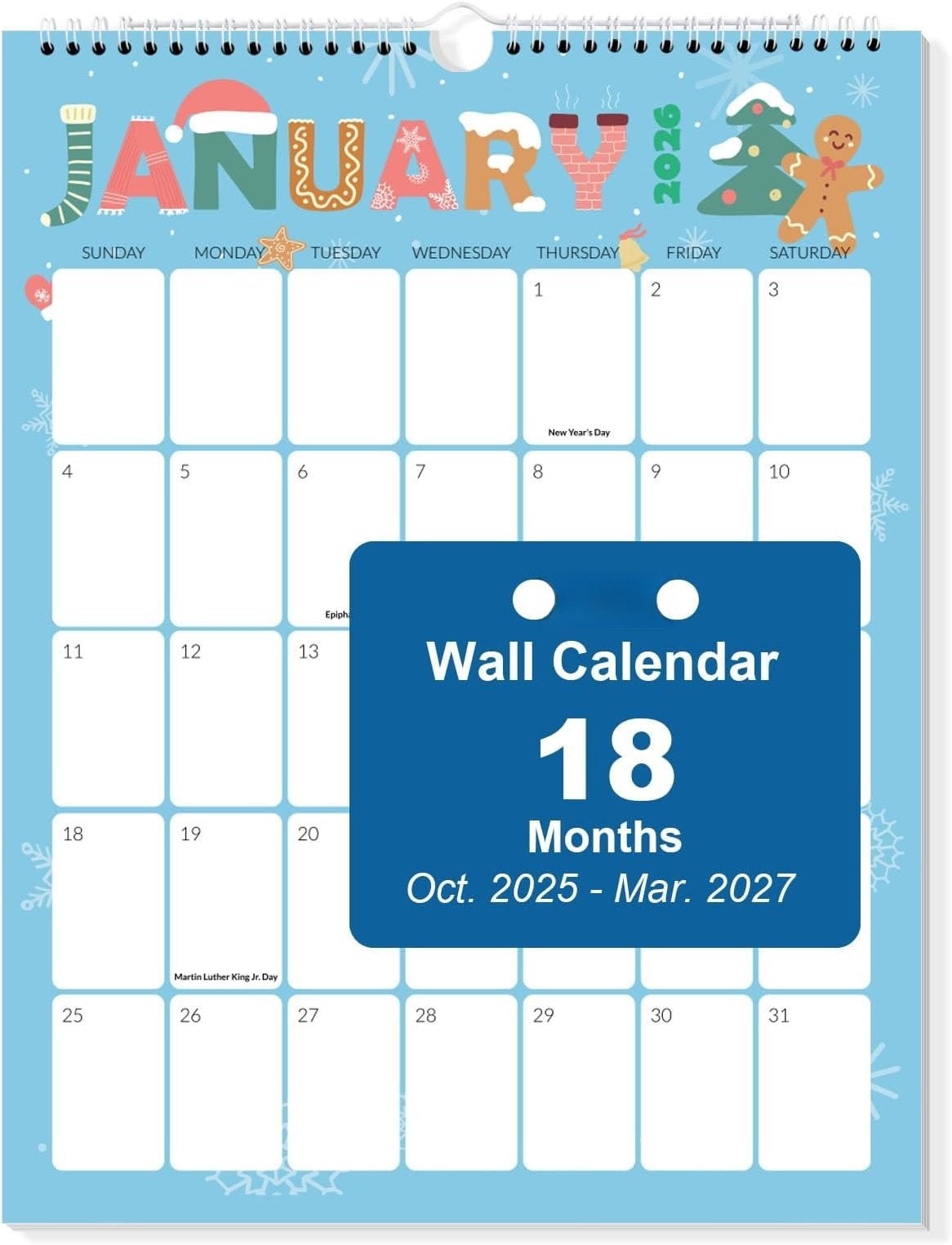 2026 Calendar, 18 Months Wall Monthly 2026 Calendar 8.5"x11", October ...