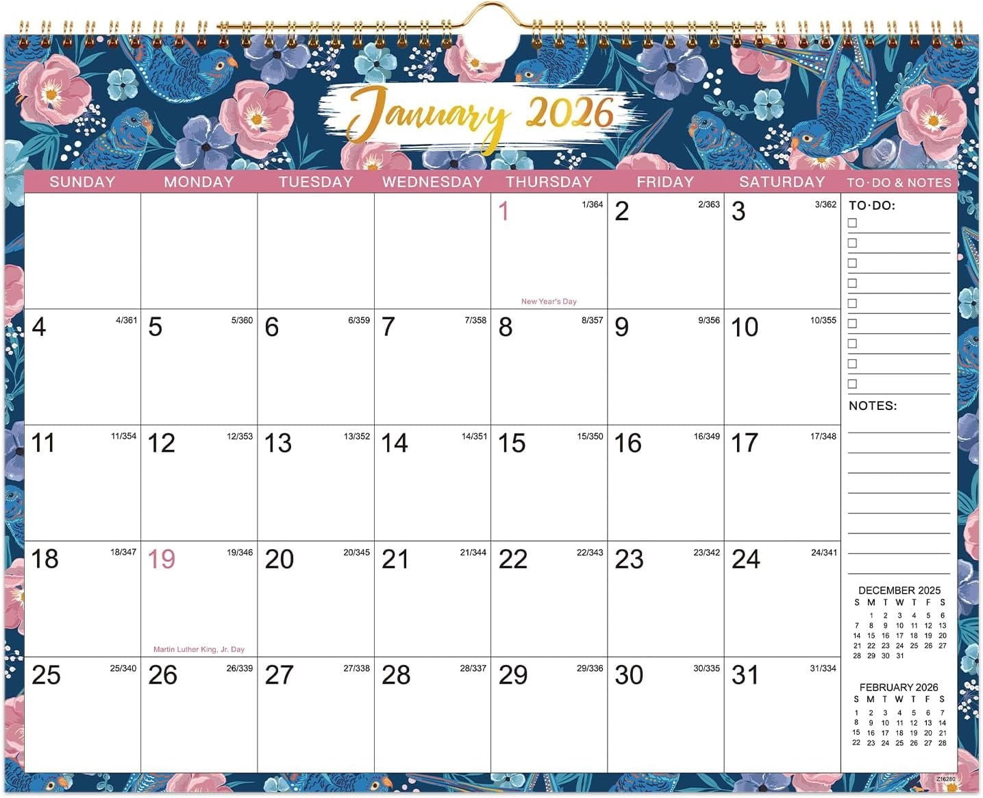 2026 Calendar - 2026 Wall Calendar, Jan 2026 - Dec 2026, 12" x 15 ...