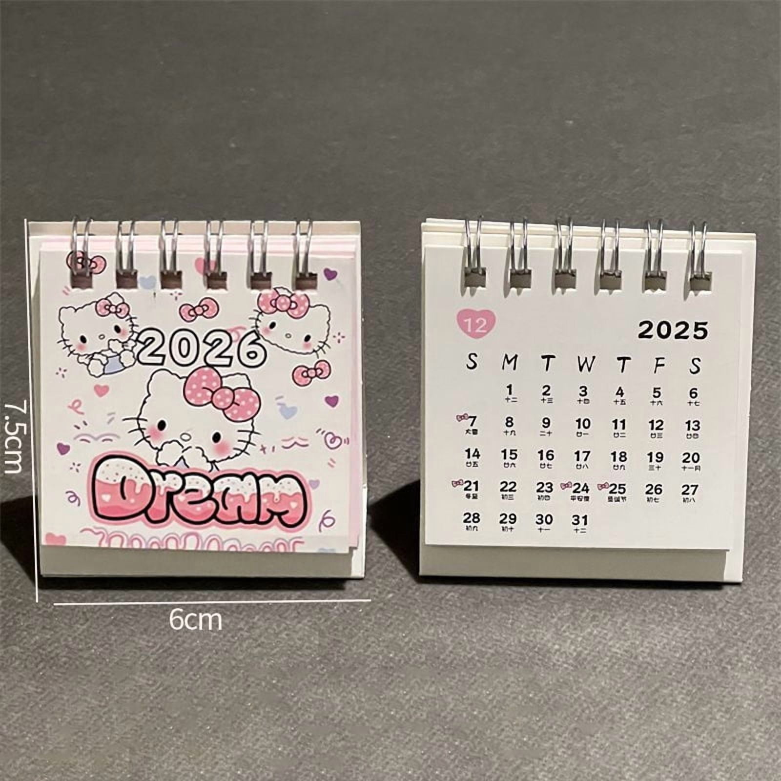 2026 Calendar Desk Cute Sanrio Hello Kitty Calendar Cartoon Memo ...