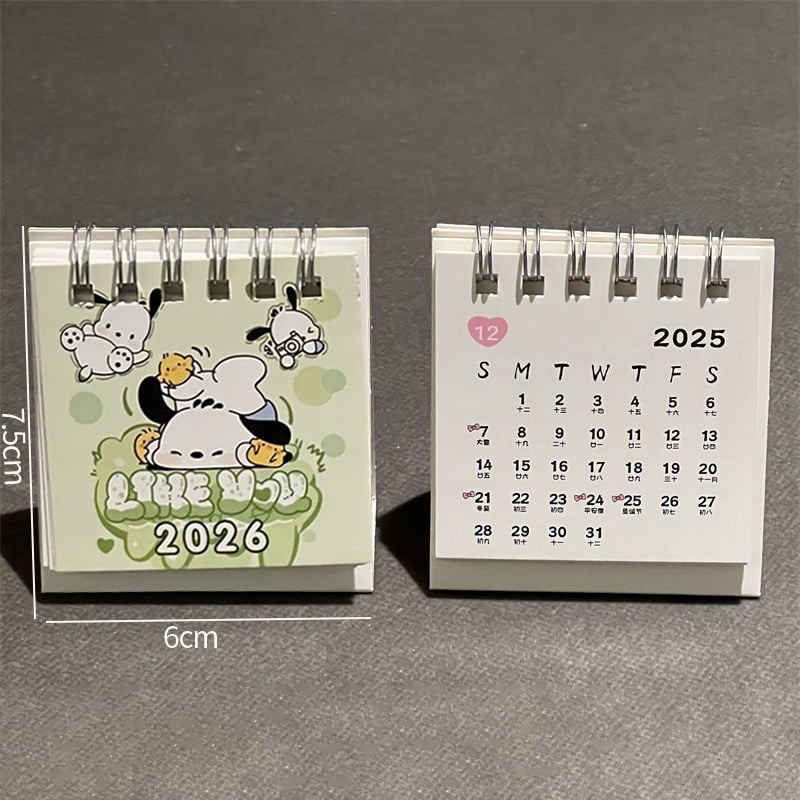 2026 Calendar Desk Cute Sanrio Hello Kitty Small Calendar Cartoon Memo ...