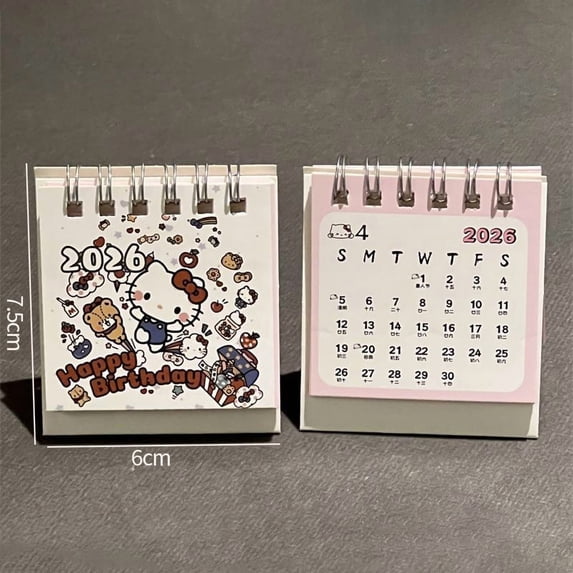 2026 Calendar Desk Cute Sanrio Hello Kitty Small Calendar Cartoon Memo ...