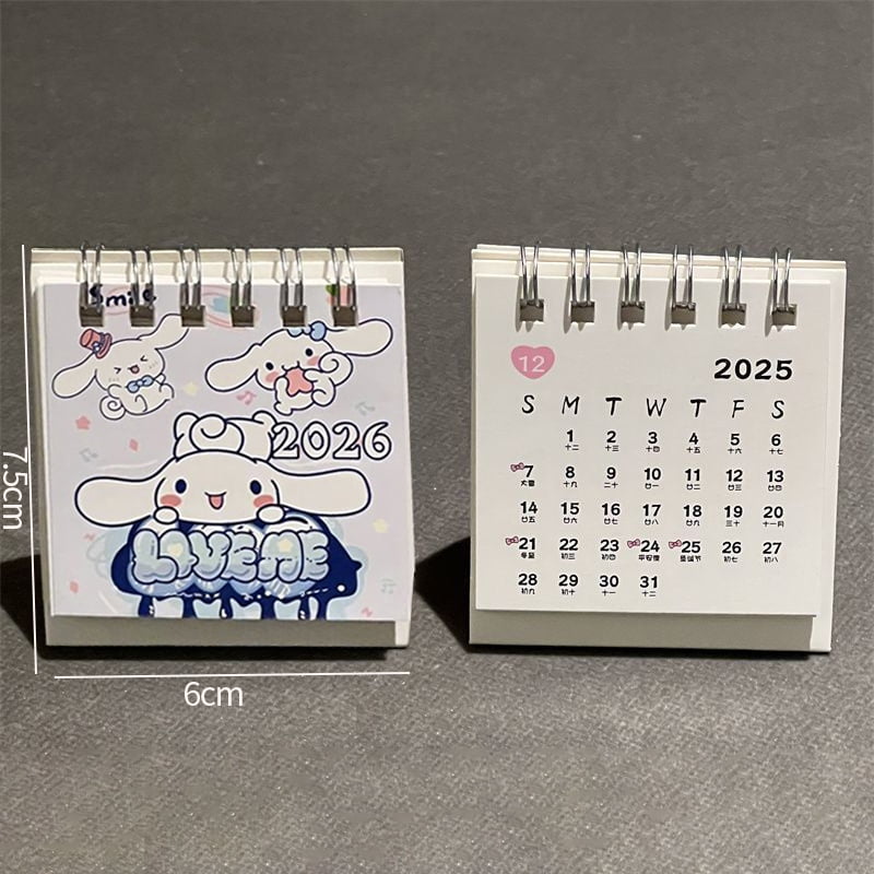 2026 Calendar Desk Cute Sanrio Hello Kitty Small Calendar Cartoon Memo ...