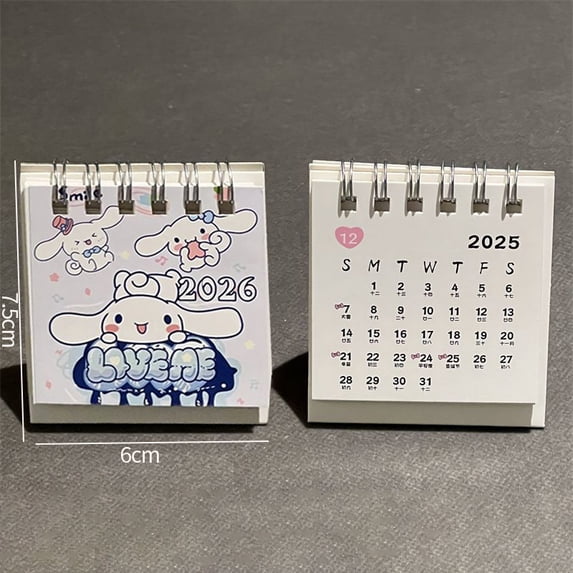 2026 Calendar Desk Cute Sanrio Hello Kitty Small Calendar Cartoon Memo ...