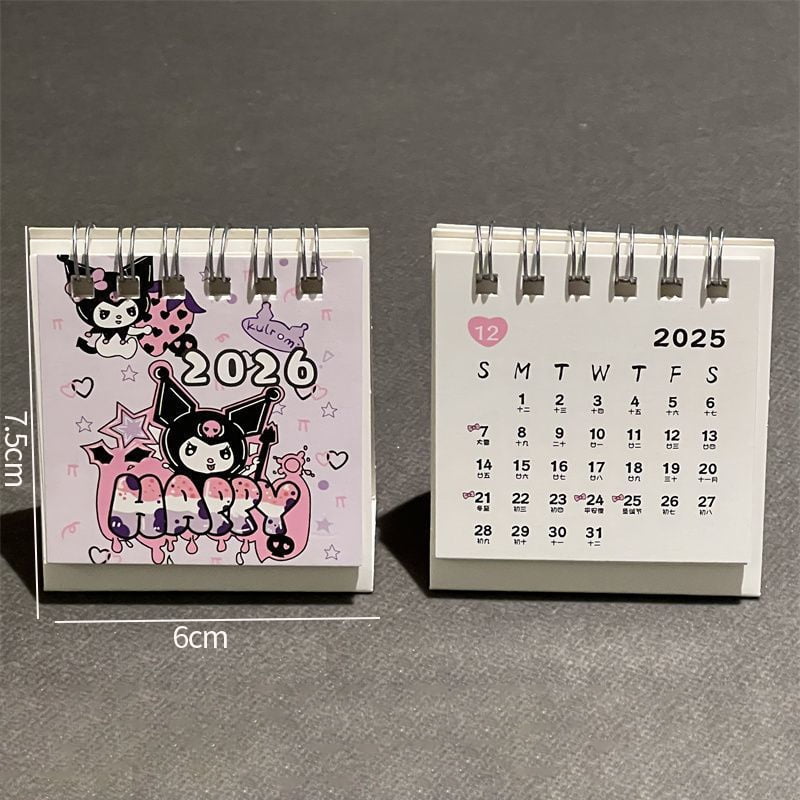 2026 Calendar Desk Cute Sanrio Hello Kitty Small Calendar Cartoon Memo ...