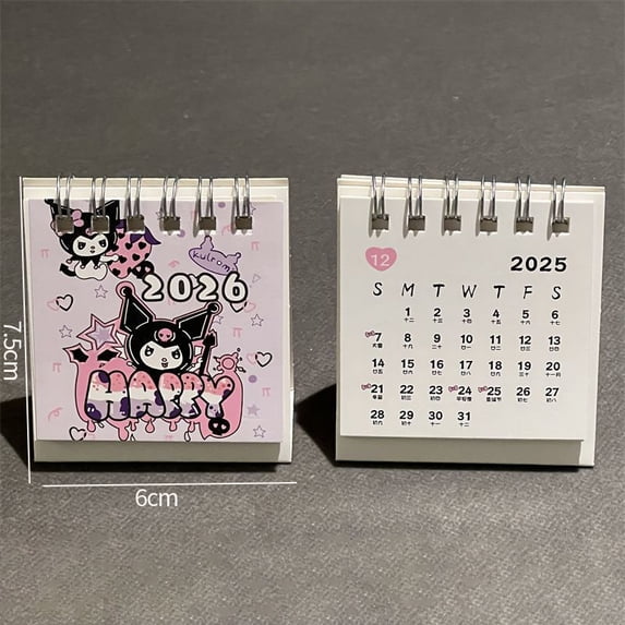 2026 Calendar Desk Cute Sanrio Hello Kitty Small Calendar Cartoon Memo ...