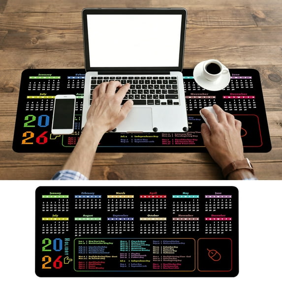 2026 Calendar Desk Mat For Computer Use, Large Computer Mouse Pad With ...
