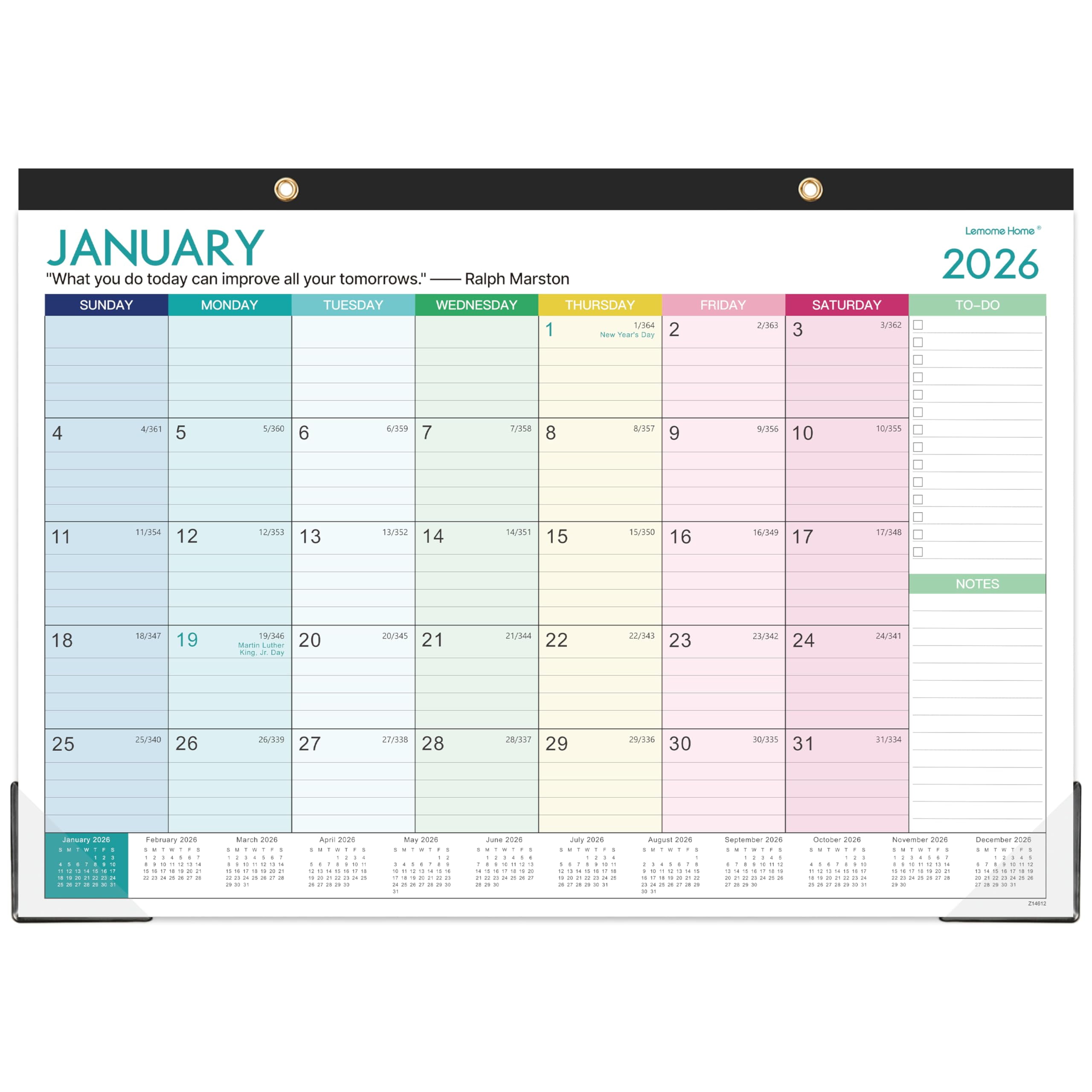 2026 Calendar for Desk and Wall, 12 Month Large Format Planner from Jan ...