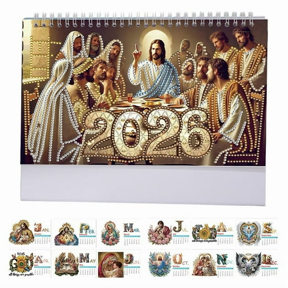 2026 Calendar Diamond Painting Calendar Set with Irregular Shaped ...