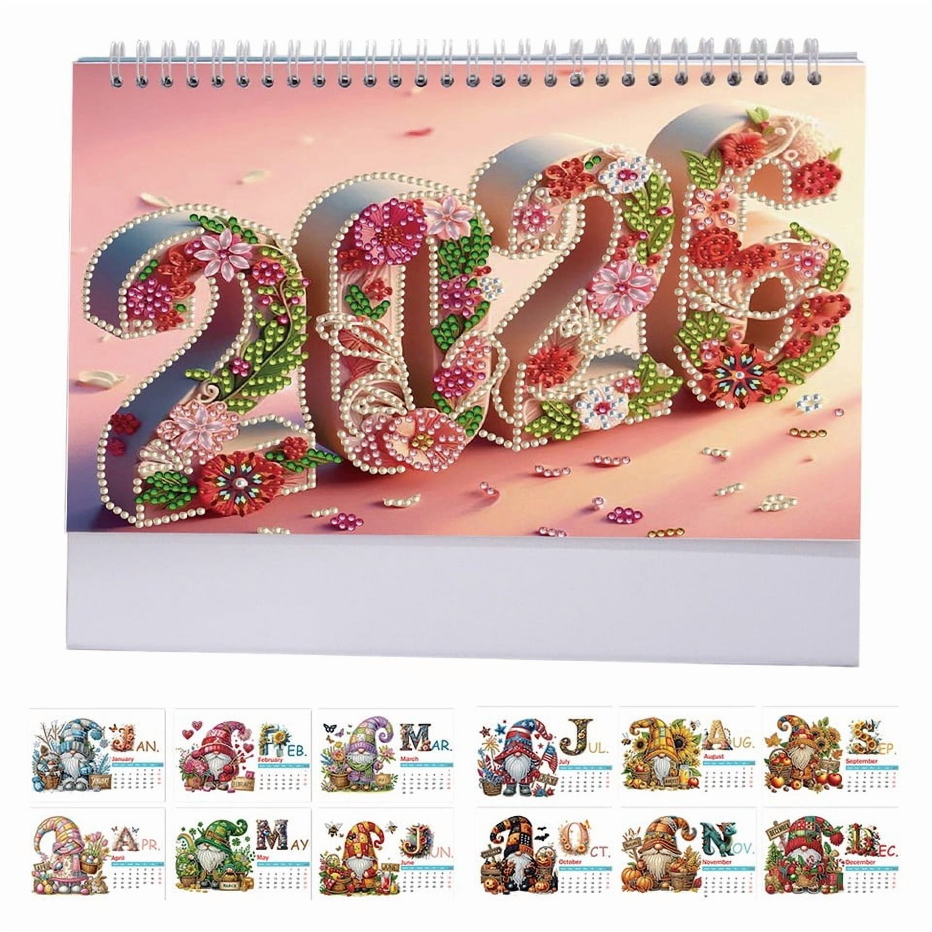 2026 Calendar Diamond Painting Calendar Set with Irregular Shaped ...