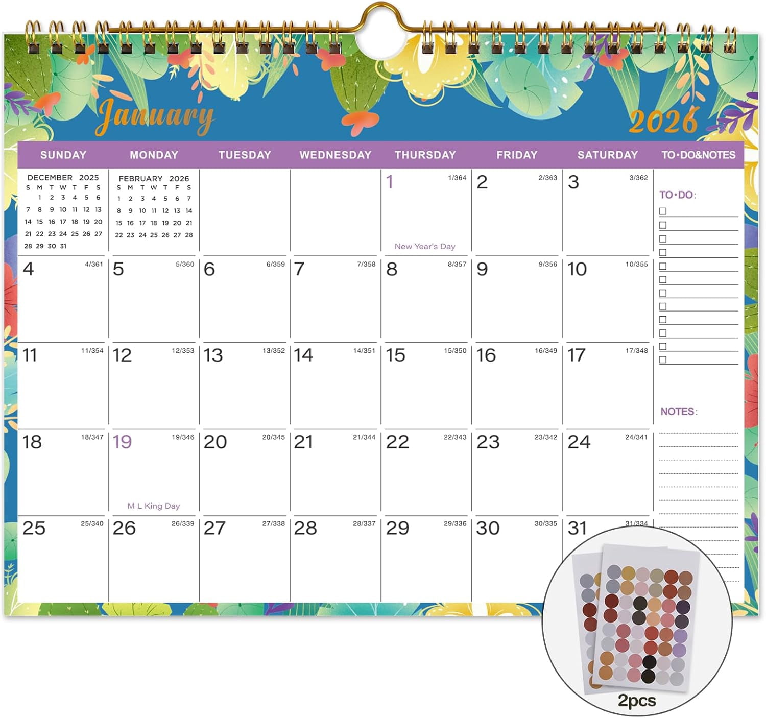 2026 Calendar - Includes January 2026 to June 2027-18 Monthly Wall ...