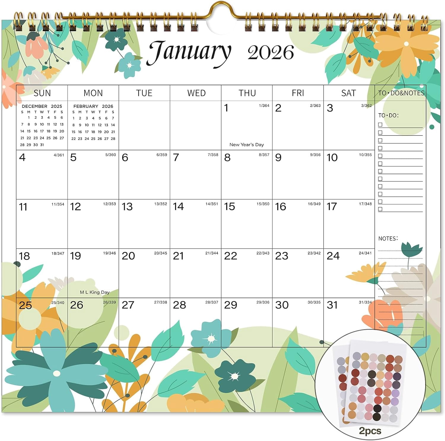 2026 Calendar - from January to December 2026, 2026 12-month wall ...