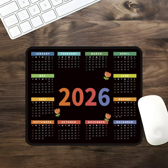 2026 Calendar Mouse Pad, Square New Year Mouse pad , Computers Laptop ...