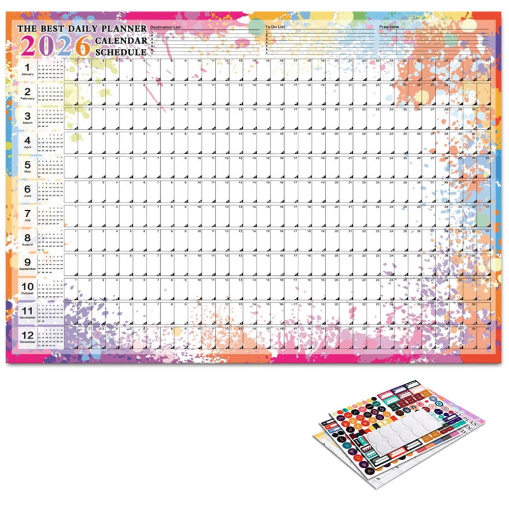 2026 Calendar Planner Sheet Large Wall Calendar Kawaii To Do List ...
