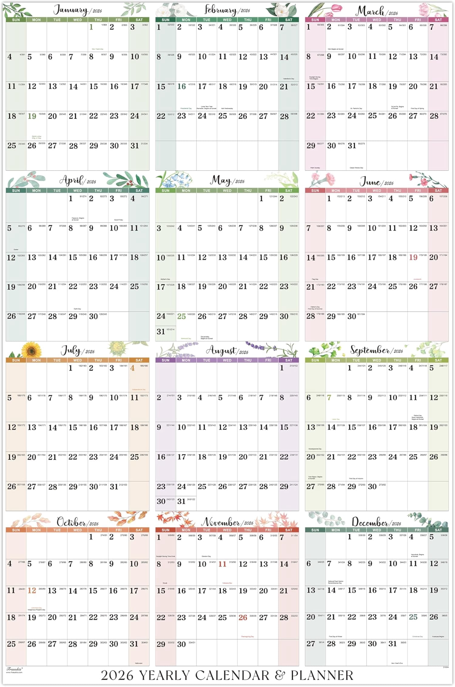 2026 Calendar - Wall Calendar 2026, Yearly Wall Calendars 2026, from ...