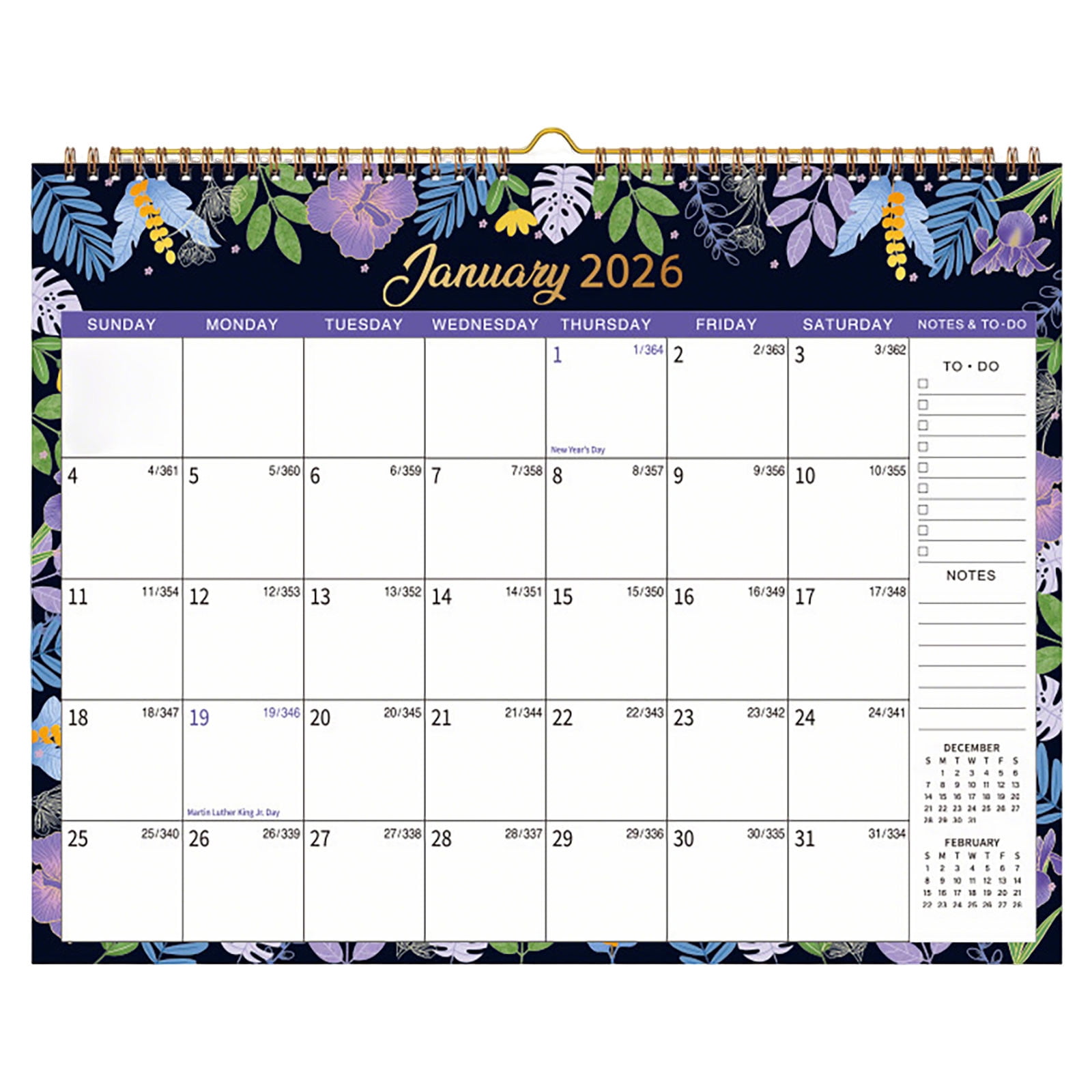 2026 Calendar, Wall Calendar Runs from January 2026 to December 2026 ...