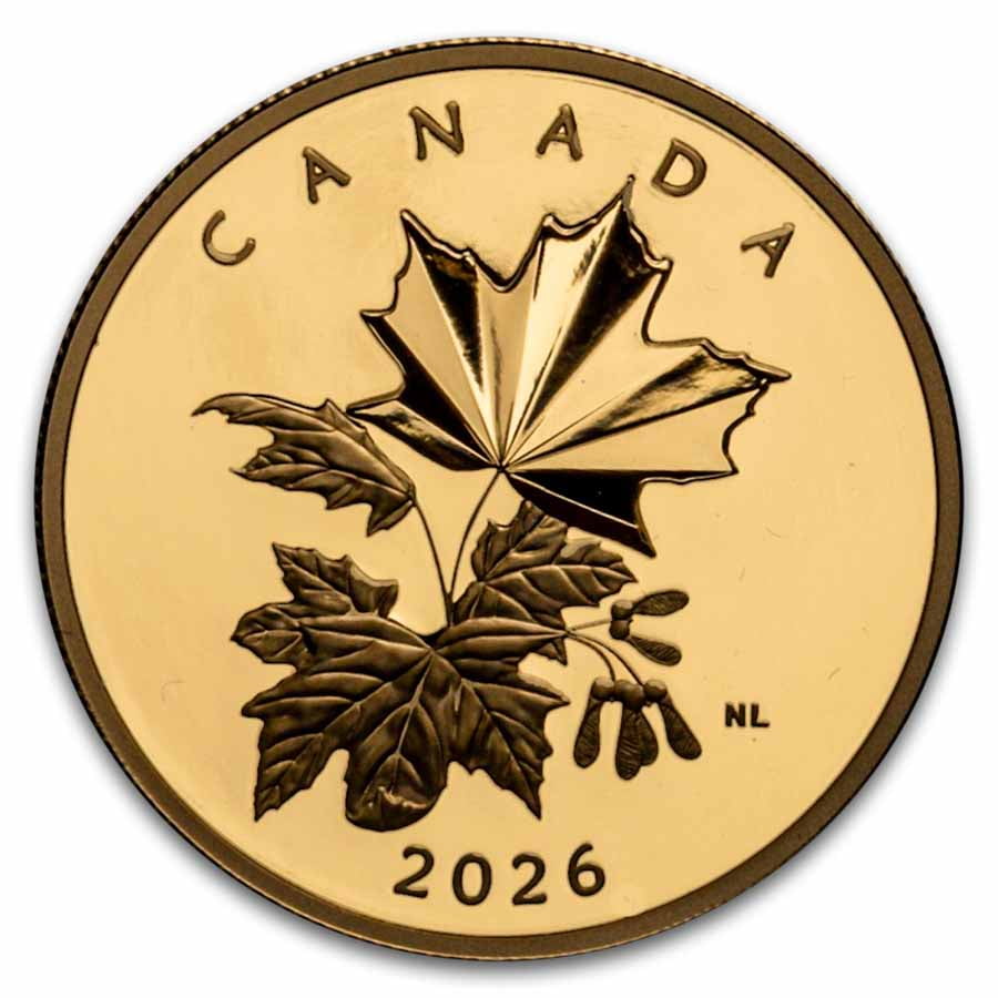 2026 Canada 1 oz Gold $200 Multifaceted Maple Leaves (Box/COA ...