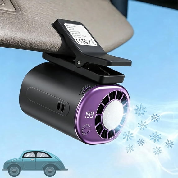 2026 Car Clip On Air Conditioner Fan with 360° Rotation, LED Display ...