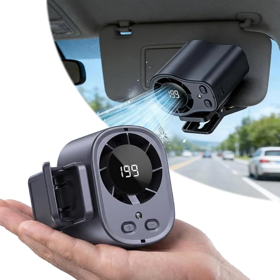 2026 Car Clip on Air Conditioner Fan with LED Display, 199 Speeds ...