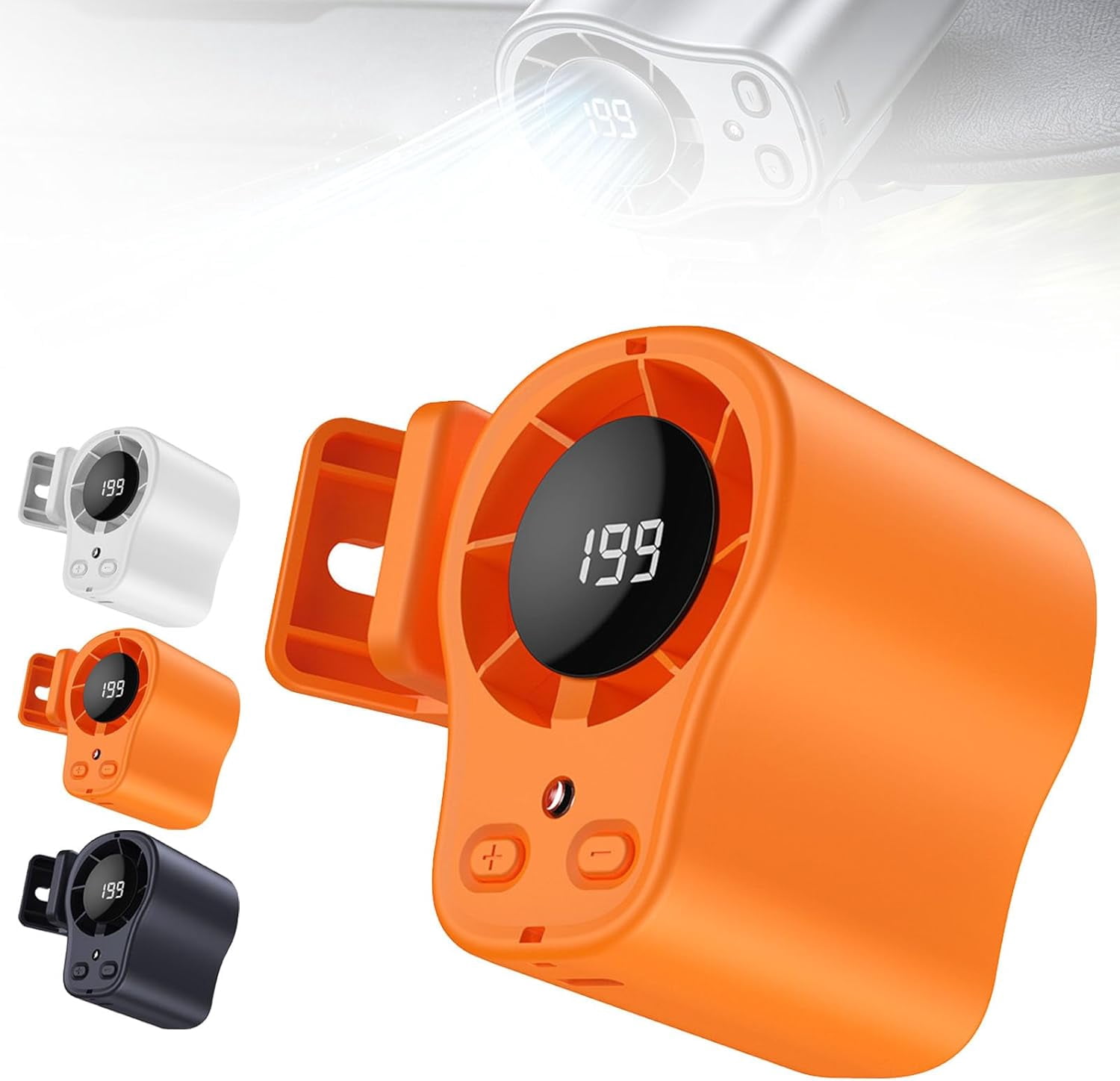2026 Car Clip On Air Conditioner Fan with Led Display - 360° Rotation ...