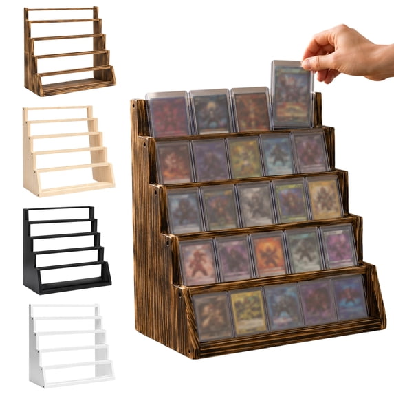 2026 Card Display Stand, 5-Tier Trading Card Display, Wooden Graded ...