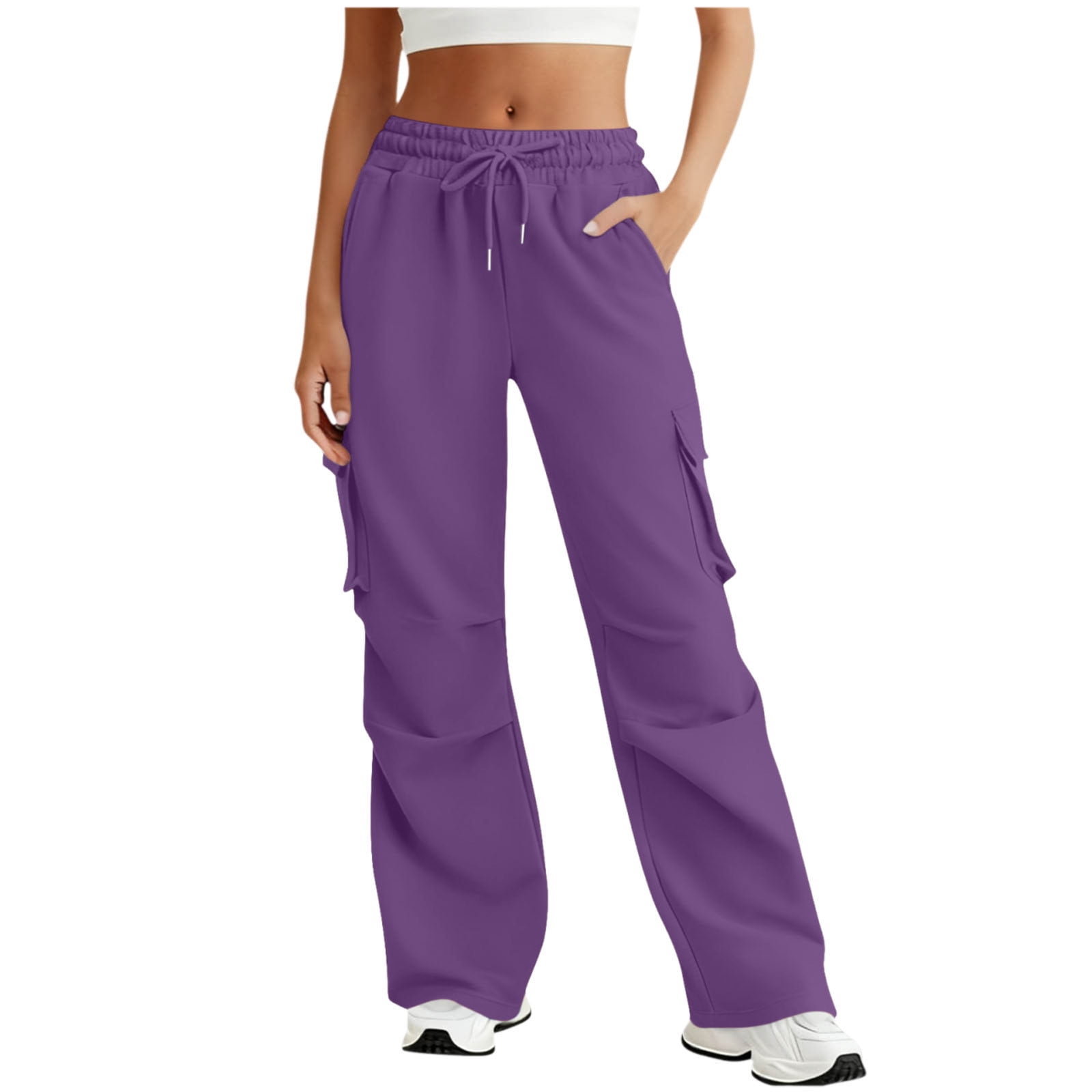 2026 Cargo Pants for Women Elastic Waist Drawstring Long Pants Loose ...