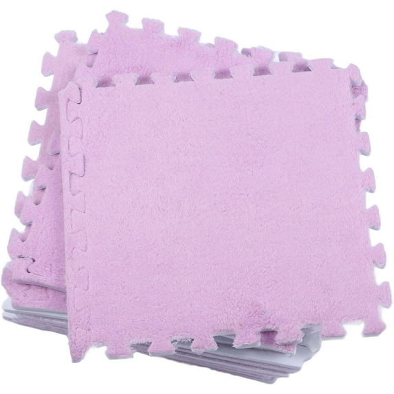 2026 Carpet Squares Plush Puzzle Floor Foam Mat, 10pcs Plush Fluffy ...
