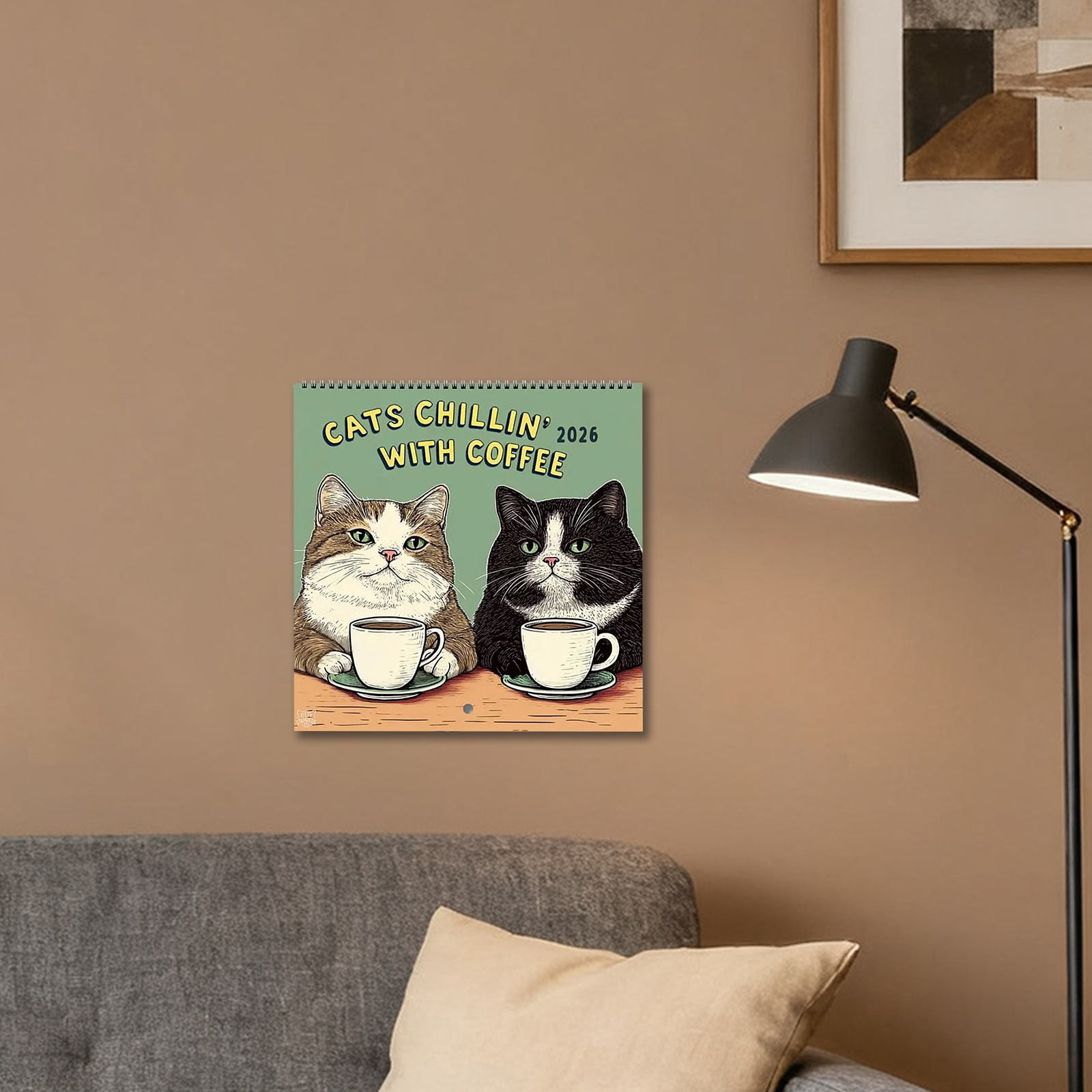 2026 Cat Calendar - Cats Chillin' with Coffee,Cat Calendars for Cat ...