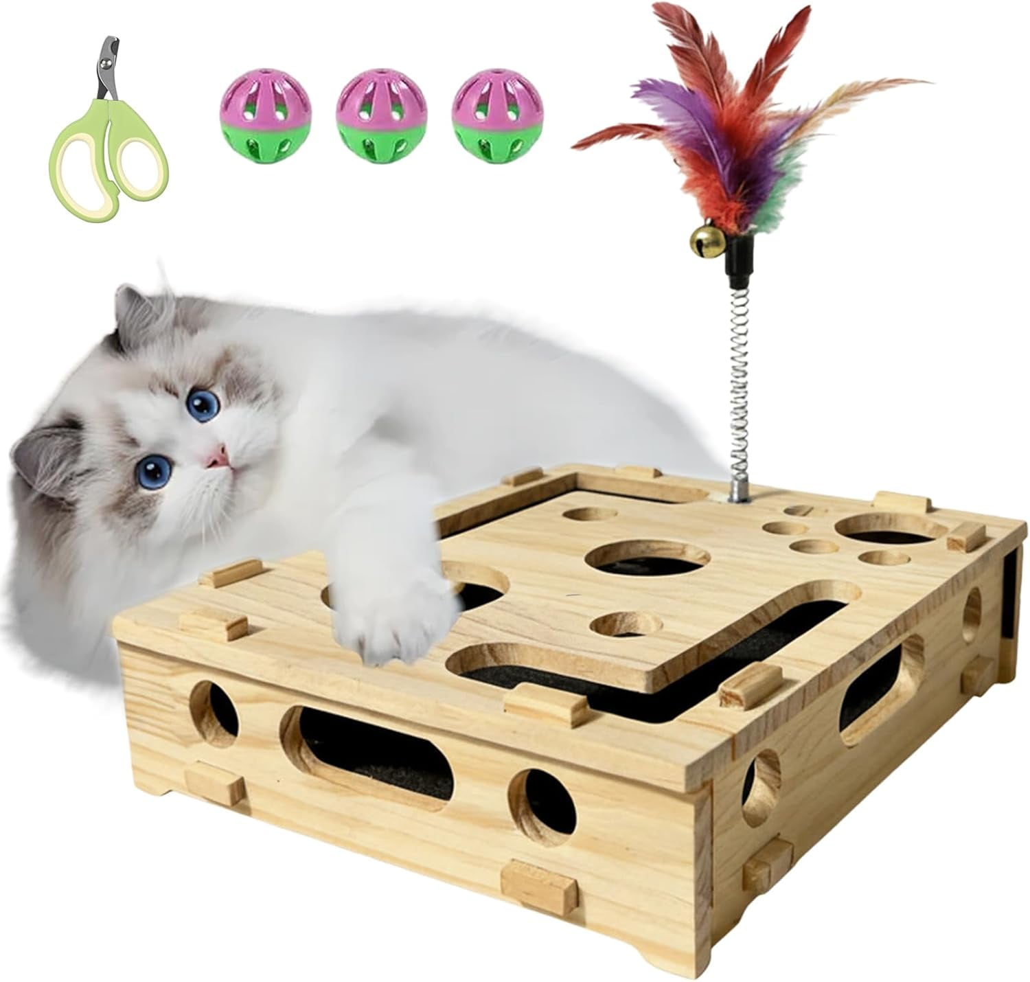 2026 Cat Nail File Box with Bell Ball & Sandpaper Inside, Gift for a ...