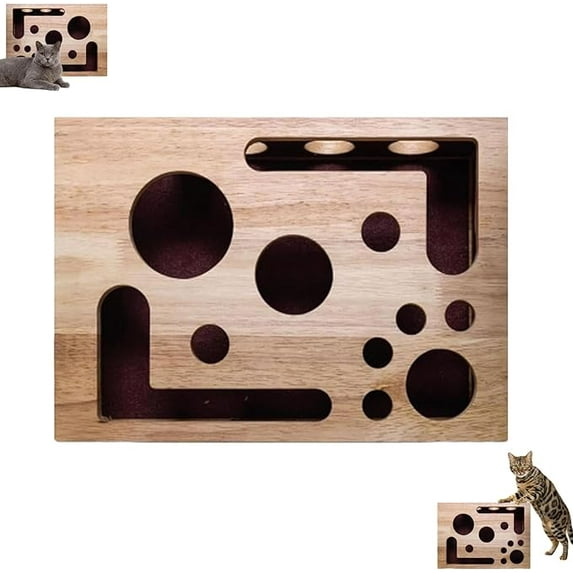2026 Cat Nail File & Scratch Puzzle Enrichment Box - Wooden Sandpaper ...