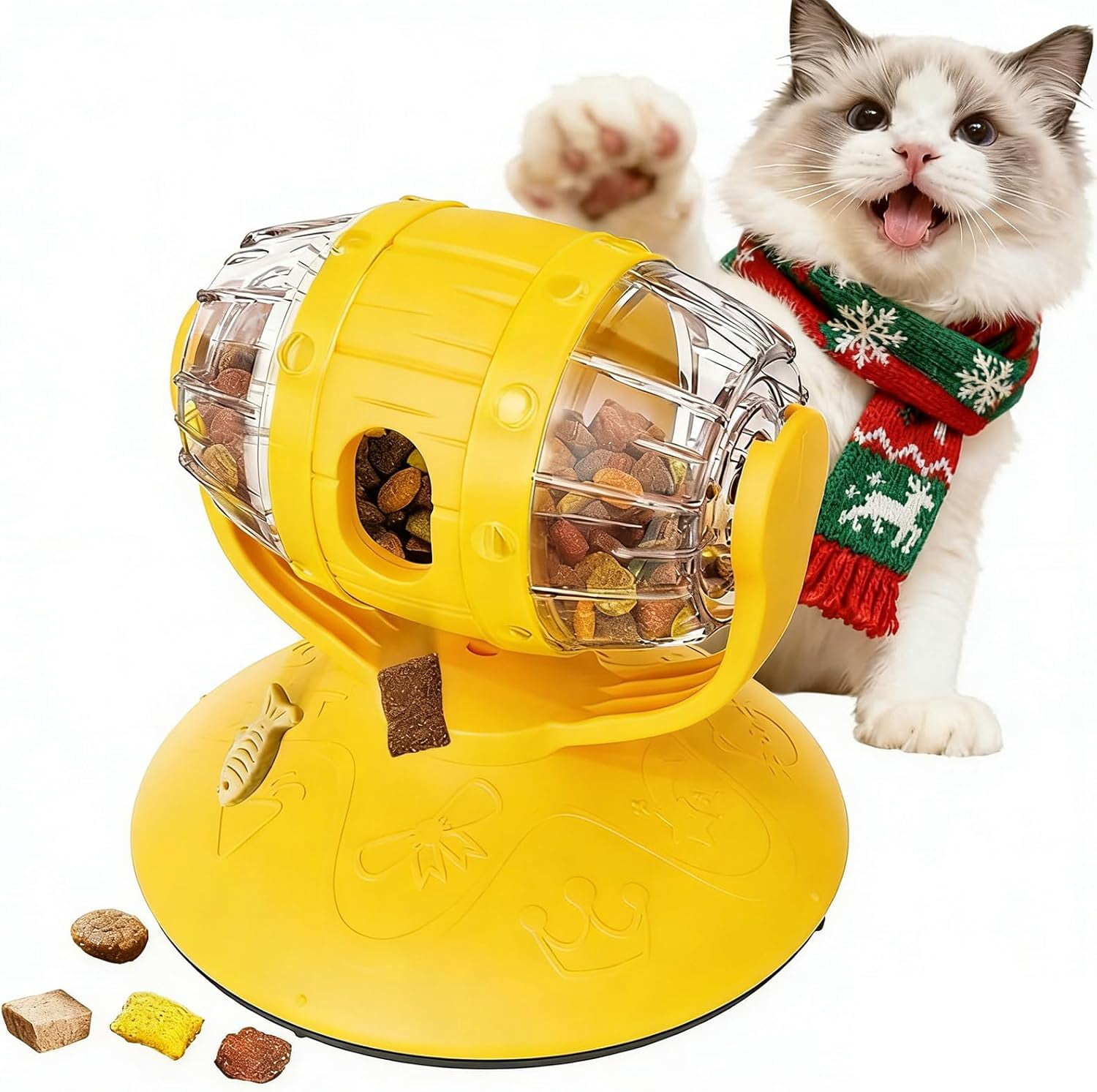 2026 Cat Slow Feeder Toy,Beer Barrel Interactive Feeder for Cats ...