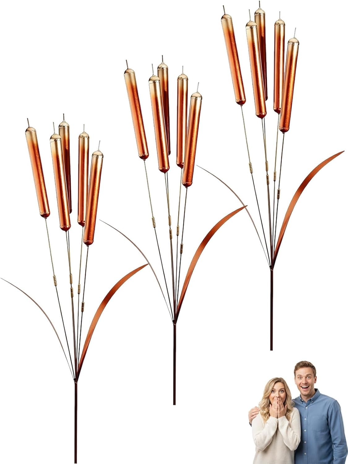 2026 Cattail Wind Chimes Copper Garden Stake, Handmade 20inch Large ...