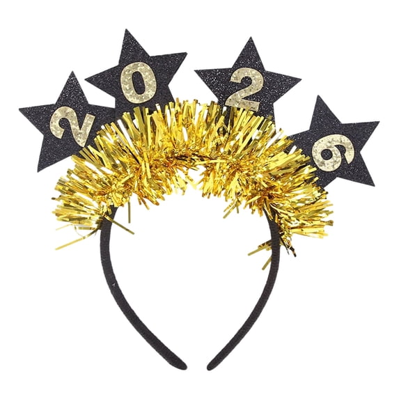 2026 Celebration Headwear Gold Silver Glitter Hairpiece Hair Hoop ...