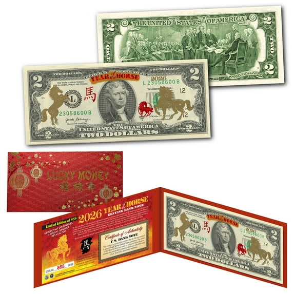 2026 Chinese New Year 24K Gold HORSE Ltd Edition of 888Two Dollar w ...