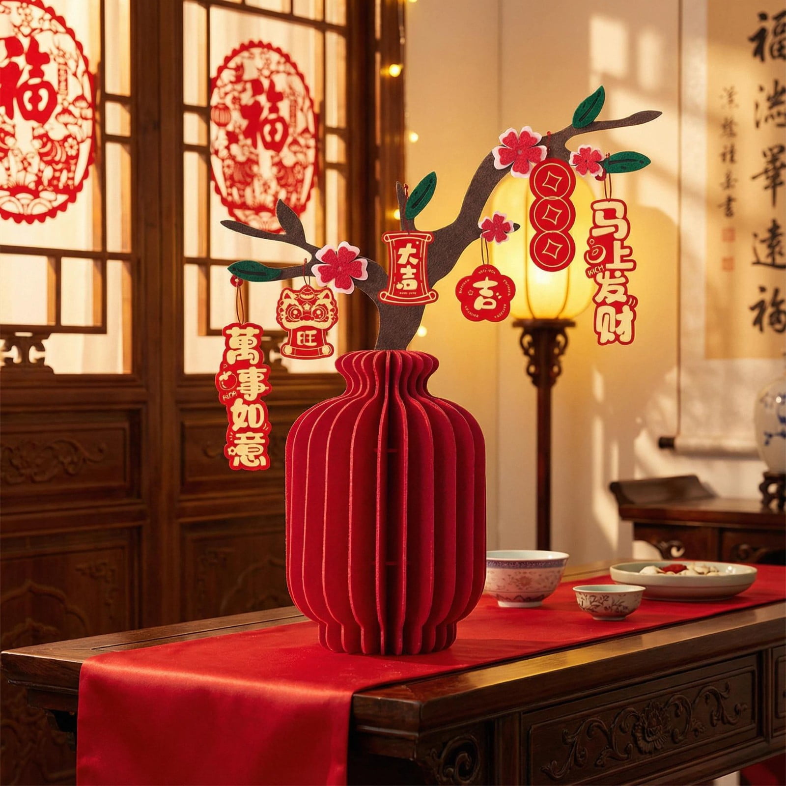 2026 Chinese New Year Table Decoration Vase Honeycomb Centerpiece ...