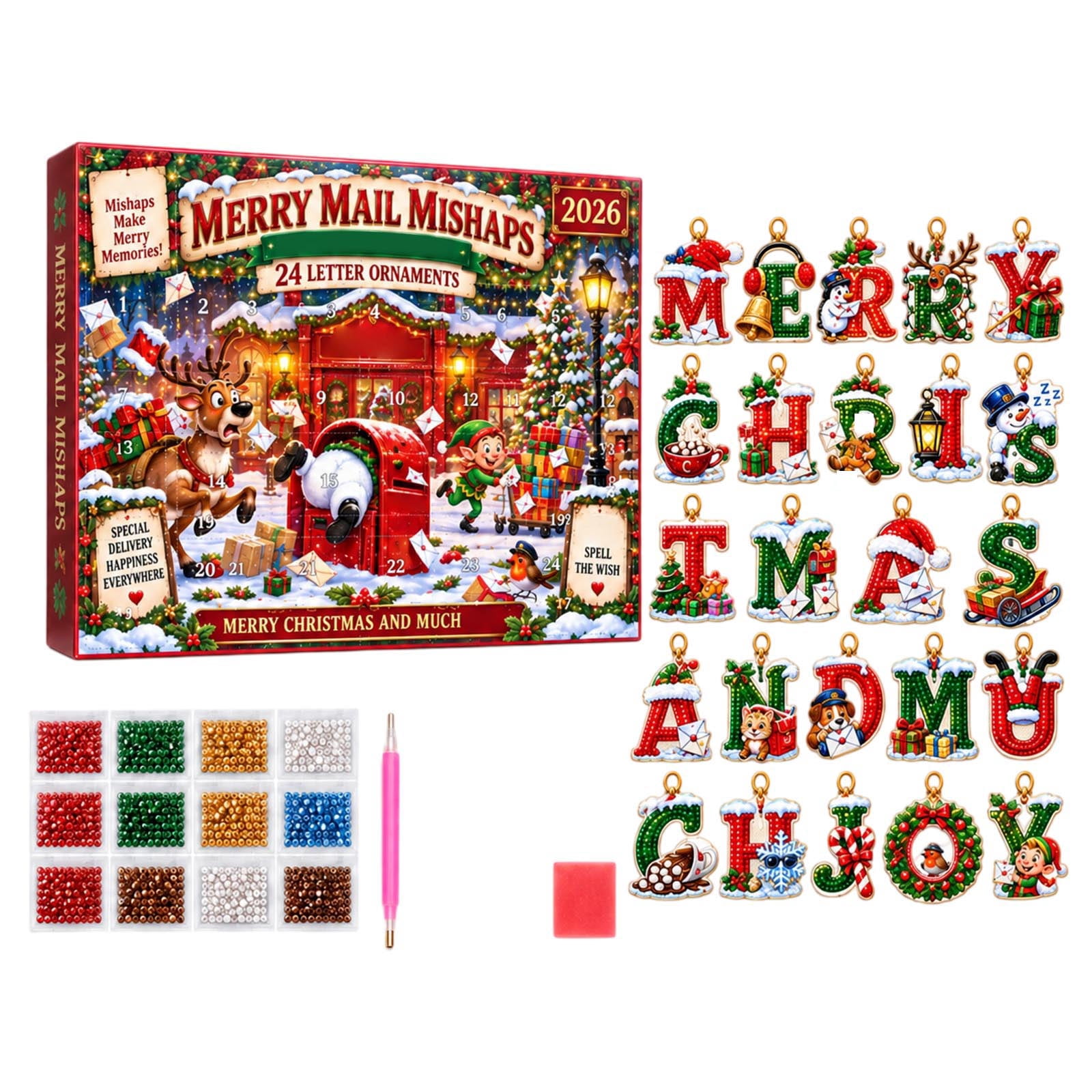 2026 Christmas Advent Calendar Diamond Painting Kit, 24 Days Countdown ...