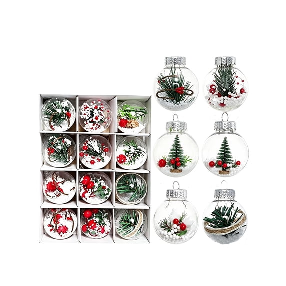 2026 Christmas Clear Plastic Ornament Balls Set, 6cm Fillable ...