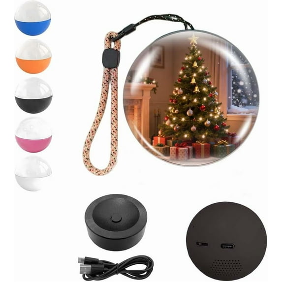 2026 Christmas Memory Sphere Lamp, 2.7" Crystal Ball Video Player with ...