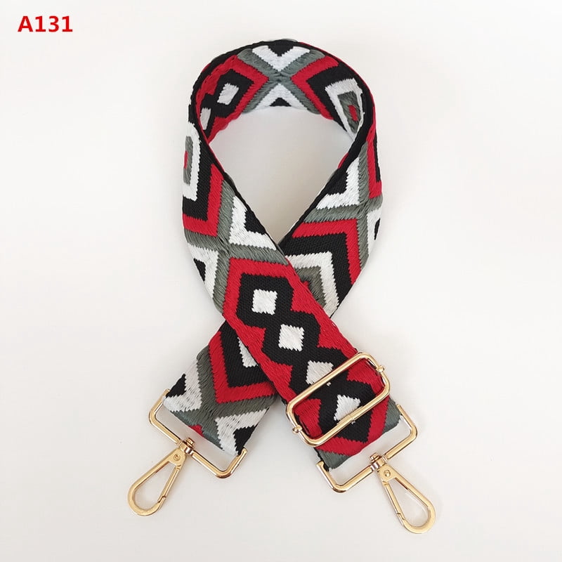 2026 Colorful Diamond Pattern Jacquard Wide Women's Bag Strap ...